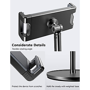 Inifispce Surface Pro Stand and Holder, Height Adjustable Tablet Stand Holder, Multi-Angle Adjustable, Aluminum Alloy Cradle Mount Dock for 4.7''-13'' Screen iPad Pro, Mini, Air, Surface Pro (Black)