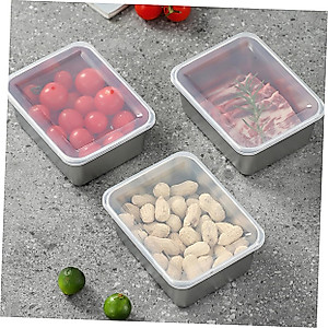 4 Pcs Storage Containers with Lids Airtight Fridge Organizer Boxes for Vegetables and Fruits Stackable Sealing Box for Fresh Food Storage