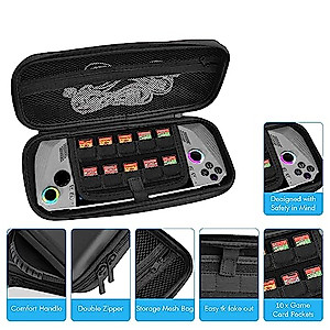 Carrying Case for ROG Ally Game Console EVA Hard Storage Bag, Protective Handbag with 10 Game Card Pockets