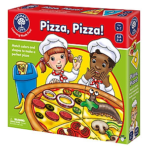 ORCHARD TOYS Moose Games, Pizza! Game. Match Colors and Shapes to Make a Perfect Pizza. for Ages 3-7 and 2-4 Players