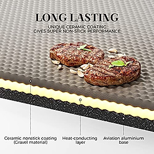 ROCKURWOK Ceramic Nonstick Frying Pan Set, 3 Pcs Cookware for Omelet, Skillet & Sauté, Induction, Oven & Dishwasher Safe, PFAS & PTFE Free, Durable & Easy to Clean, White