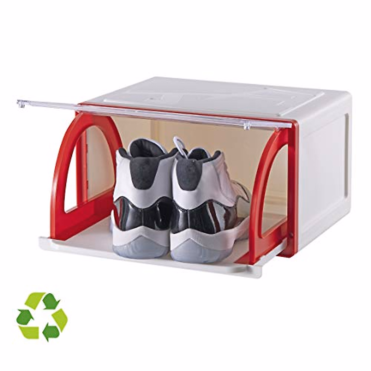 abteco Sneaker Storage Box Shoes Organizer Stackable Magnetic Drawer Side Open