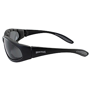 Global Vision Hercules Plus Padded Safety Motorcycle Sunglasses Black Frames Clear + Smoke Lenses