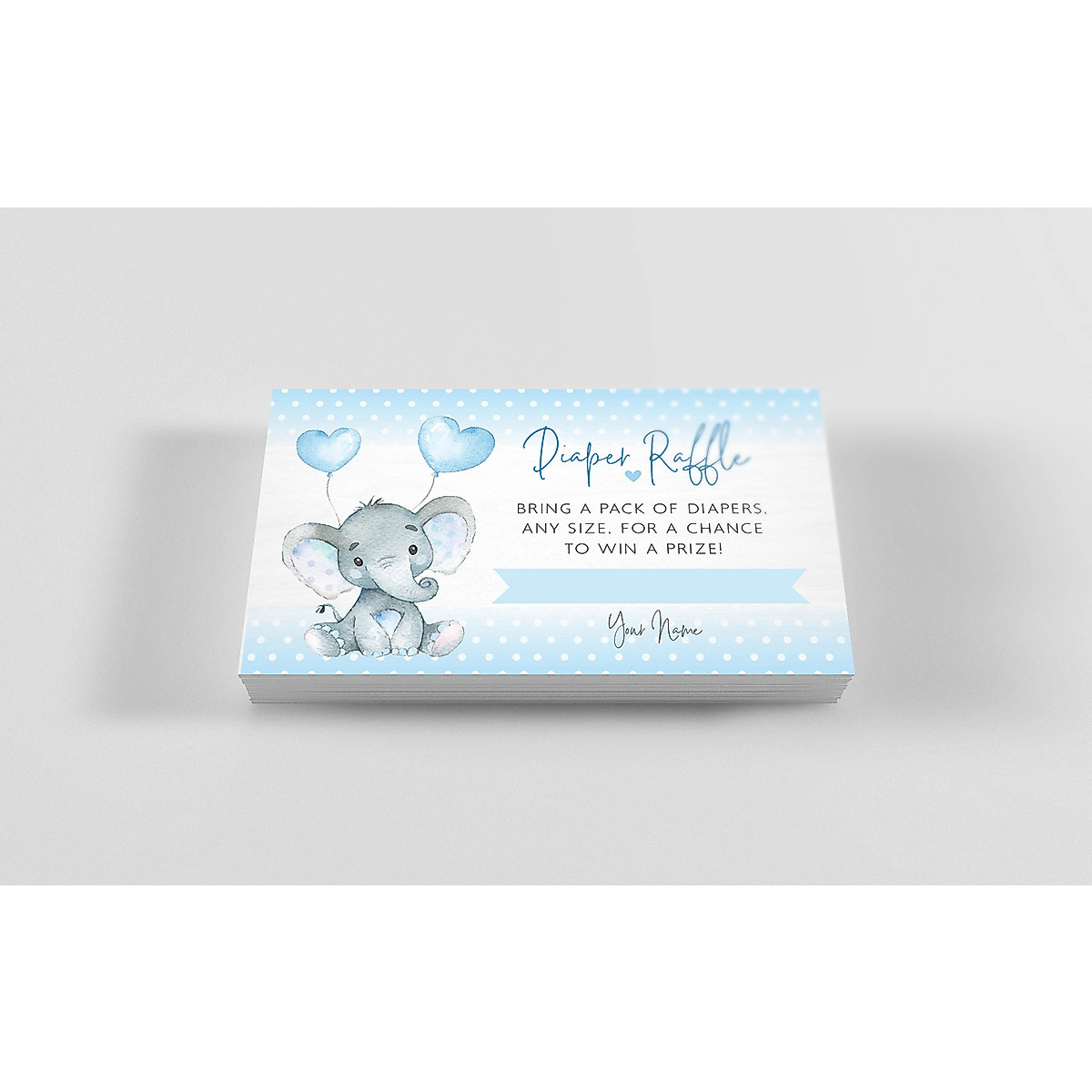 Your Main Event Prints Boy Elephant Baby Shower Invitations, Peanut Baby Shower Invites with Diaper Raffles Cards, Sprinkle, 20 Invites Including Envelopes