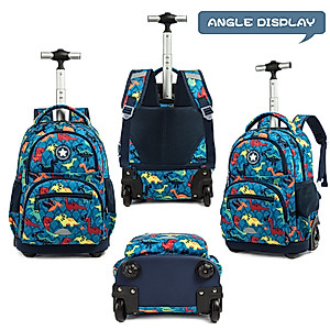 MOHCO Rolling Backpack 16 inch Kids Wheeled School Backpack Set for Boys and Girls