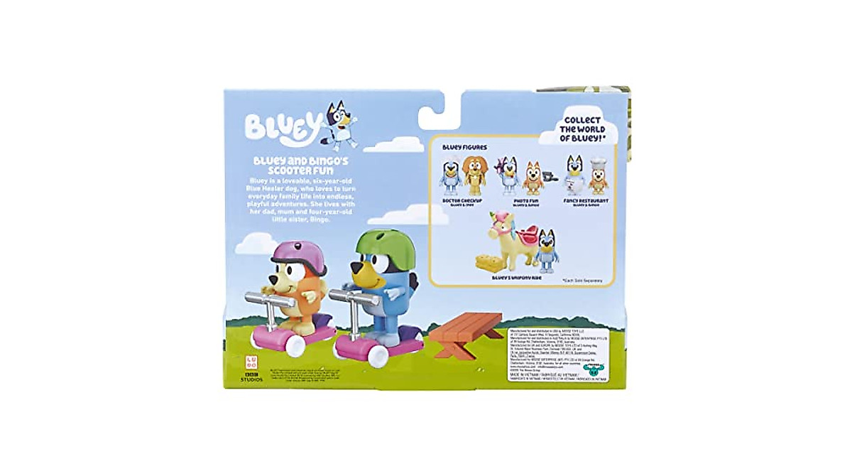 Bluey & Bingo Scooter Fun Figures | Poseable Playtime Toy