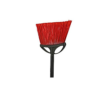 Alpine Industries 10-Inch Smooth Surface Angle Broom - Heavy-Duty Long Handle Sweeper - Wide Cleaner Head for Hard-to-Reach Corners, Softer Durable Bristles for Light Debris Cleaning
