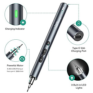 ORIA Mini Electric Screwdriver, 51 in 1 Cordless Power Precision Screwdriver Set with 48 Bits, Small Electric Screwdriver with USB Charging, LED Light, Handy Repair Tool for Smartphones,Toys, PC