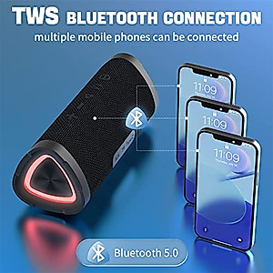 Vanzon Life Bluetooth Speakers V40 Portable Wireless Speaker V5.0 with 24W Loud Stereo Sound, TWS, 24H Playtime & IPX7 Waterproof, Suitable for Travel, Home&Outdoors Black