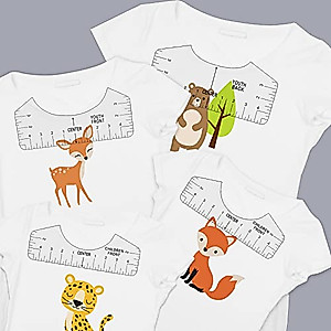 Koogel 8 Pcs Tshirt Ruler, T-Shirt Alignment Guide Tool Tshirt Ruler Guide T Shirt Rulers to Center Designs for Transparent V-Neck/Round T Ruler Children Youth Adult Front and Back Measurement