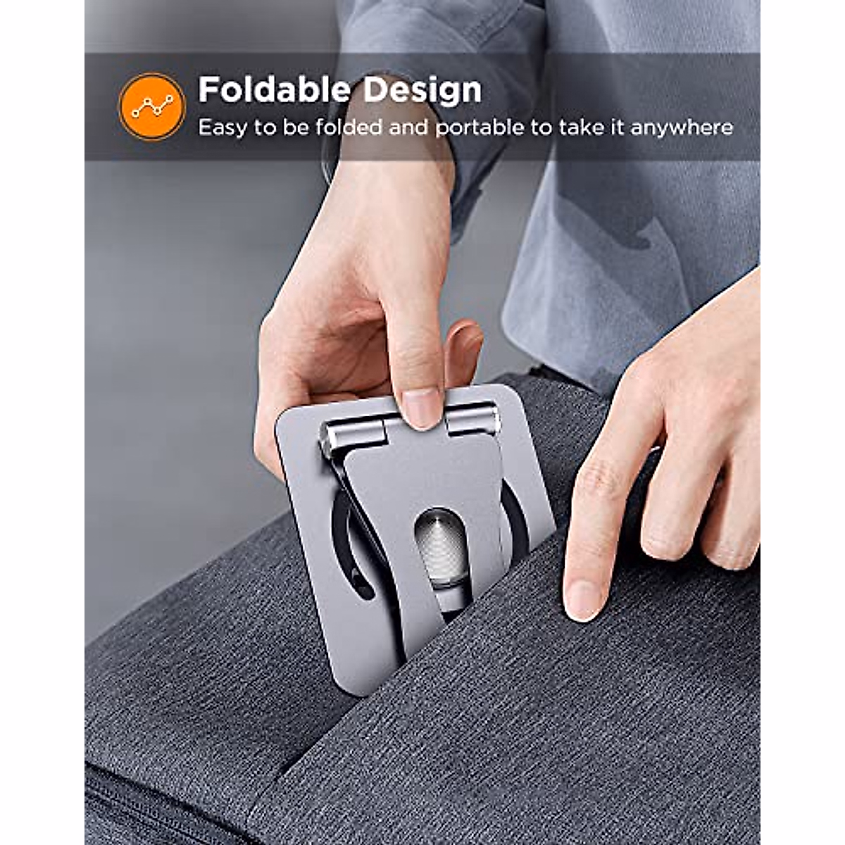 EasyAcc Phone Stand, Newly 3 in 1 Adjustable Cell Phone Stand, 2023 Aluminum Stable iPhone iPad Stand Dock, Foldable Desktop Phone Holder for iPhone 14 13 12 11 XR, Tablet (7-10.7"), Nintendo Switch