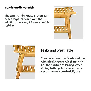 Bamboo Shower Bench, Bamboo Shower Chair, Shower Benches for Inside Shower, Bamboo Bench for Shower