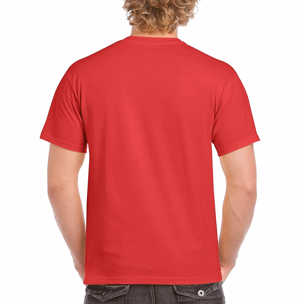 Gildan mens Heavy Cotton T-shirt, Style G5000, Multipack Shirt, Red (2-pack), Small US
