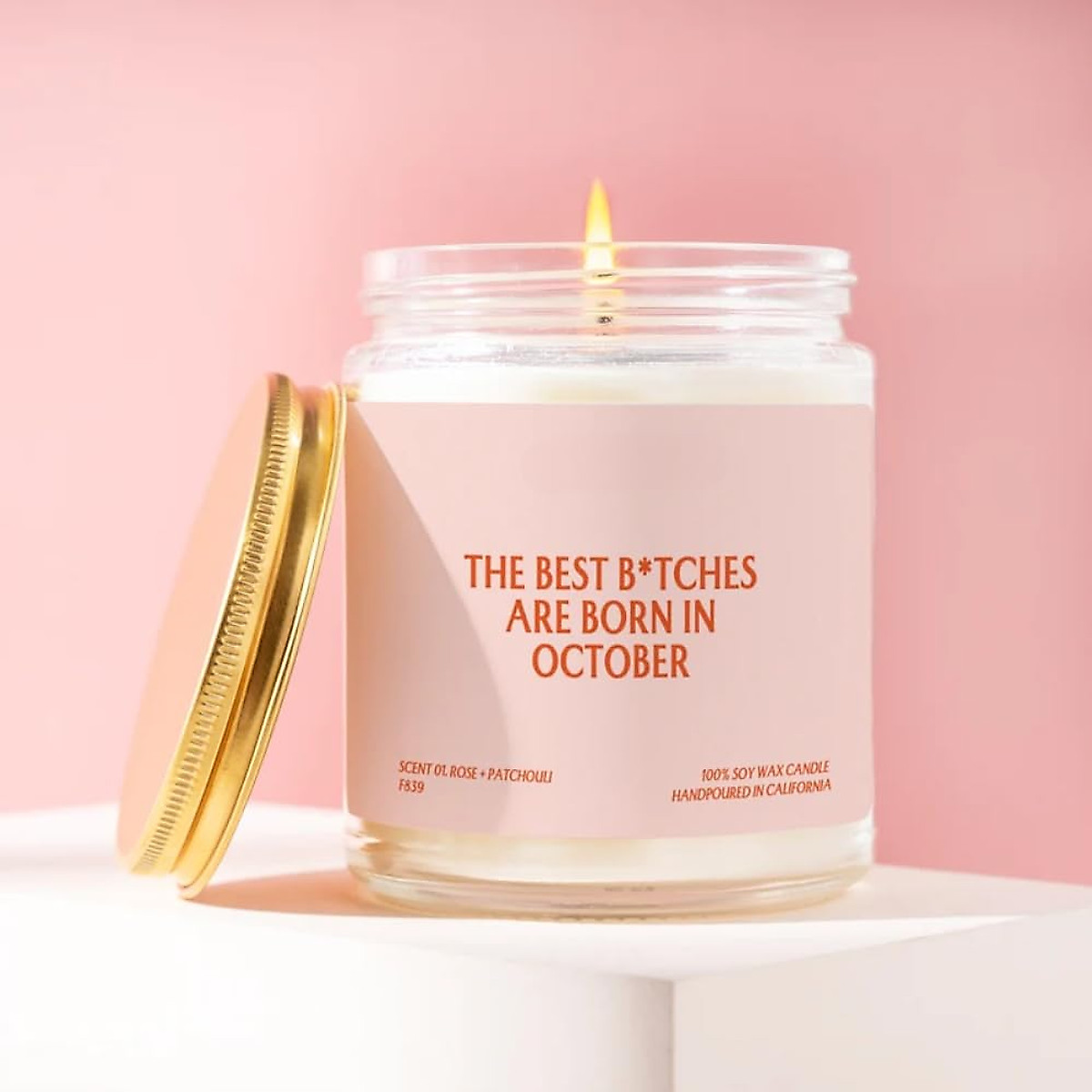 The Best B*tches are Born in October Candle, October Birthday Gift, Custom Candle, Funny Unique Handmade, Zodiac Libra Scorpio Present for Girls, Funny October Birthday Candle Gift for Best Friend