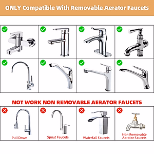 Hibbent NSF/ANSI/CAN 61 Certified Faucet Aerator, CUPC Certification 360 Degree Swivel Kitchen 2-Flow Sprayer Splash-Proof Water Saving Faucet Extender- 55/6 Inch-27UNS Female Thread, Brushed Nickel