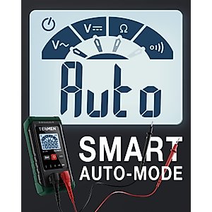 TESMEN TM-510 Digital Multimeter, 4000 Counts, Smart Measurement, Auto-Ranging Voltmeter; Voltage Tester with Non-Contact Voltage Function, Measures AC/DC Voltage, Resistance, Continuity – Green