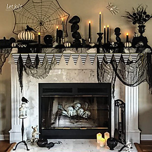 10 Feet Black Striped Banner Pirate Banner Decoration Graduation Flags Observed Supplies Party Garland Black and White Triangle Garland Flags for New Year Birthday Anniversary Party Nursery Classroom Decor 15 Pcs