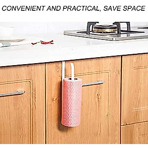 Mihao 2 Packs Kitchen Cabinet Cupboard Under Shelf Storage Paper Towel Roll Holder Dispenser Napkins Rack, White