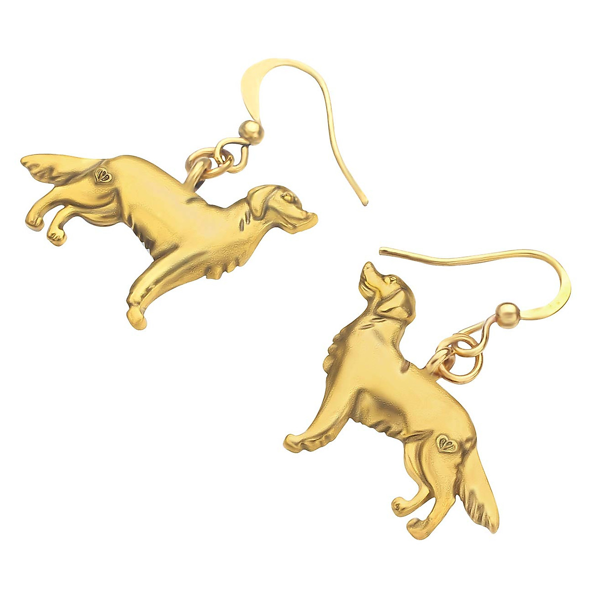 DUOWEI Dainty Golden Retriever Dog Earrings Vintage Dangle Drop for Women Teens Girls Aesthetic Jewelry Gifts (Gold Plated Golden Retriever)