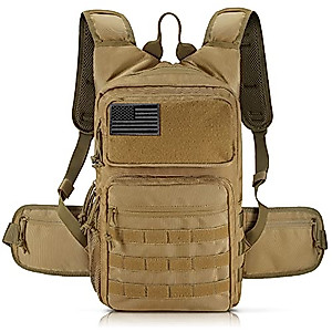 Tactical Hydration Pack Backpack, Military Molle Water Backpack for Hiking Running Cycling Climbing Hunting Fishing(No Water Bladder Included)