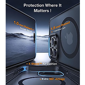 TORRAS 2-in-1 Magnetic case with Hidden Stand Designed for iPhone 14 Pro Case [Military Grade Drop Tested] [Compatible with MagSafe] Slim Semi-Transparent Case for iPhone 14 Pro Phone Case 6.1", Black