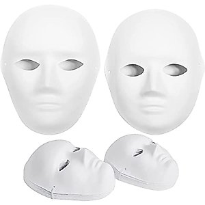 CALPALMY 30 Pack 2 Sizes Paper Mache Masks - Create Artistic Craft Projects from Wall Decorations to Theater and Halloween Costumes; Party, Masquerade Parties and Classroom Art