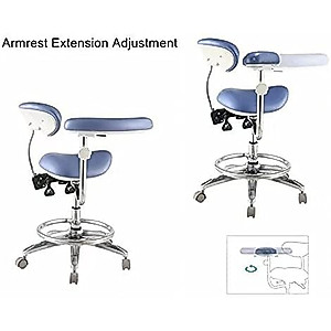 Deluxe Dental Saddle Chair Medical Stool PU Leather High Density Height Adjustable