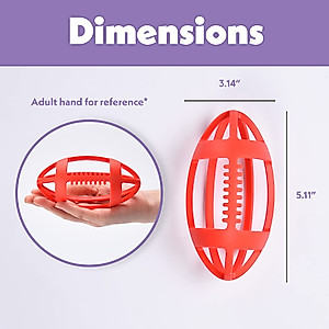 elbebe Silicone Football Baby Teether Toy - Teething Toys for Babies 0-6 months, BPA-free Baby Teething Toys, Chewable Baby Teethers 0-6 months, Baby Chew Toys for Teething Baby Relief -Coral Red