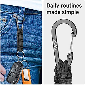EOTW Carabiner Keychain,Paracord Keychain Small Aluminum Clip D Ring for Camping, Hiking, Fishing, Or As A Key Organizer