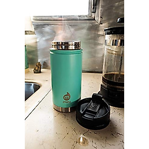 Mizu V5-15 oz. Stainless Steel Vacuum Insulated Wide Mouth Bottle with Coffee Lid, Ice Blue, One Size