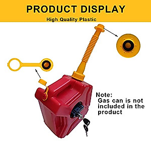 Gas Can Spout Kit QJIUBA for 1/2/5/10 Gal Replacement of Old Tanks Includes Nozzle, Vent caps, Rubber Gasket, Drill bits, Auxiliary Base Cap