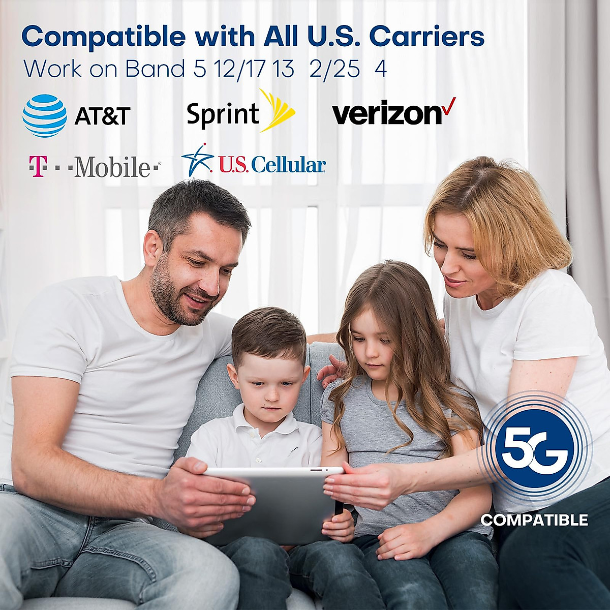 ZORIDA Cell Phone Signal Booster for Home and Office Up to 5500 sq ft Boost 5G 4G LTE for All US Carriers - Verizon AT&T T-Mobile & More, Cell Phone Booster with LCD & APP Service FCC Approved