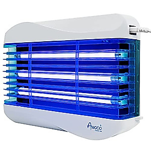 Awoco LED 15 W Wall Mount Sticky Fly Trap Lamp with 3 LED UV Lights for Capturing Flies, Mosquitoes, Moths and Flying Insects (Fly Trap + 6 Glue Boards)