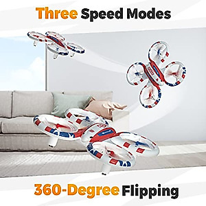 BEZGAR Drones for Kids - RC Drone Indoor, LED Remote Control Mini Drone with 3D Flip and 3 Speed Propeller Full Protect Small Drone Quadcopter for Beginners, Easy to fly Gifts for Kids