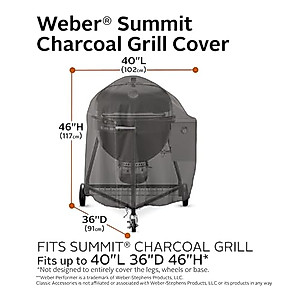 Classic Accessories Ravenna Water-Resistant 40 Inch BBQ Grill Cover for Weber Summit, Grill Cover, Grill Cover for Outdoor Grill, BBQ Cover