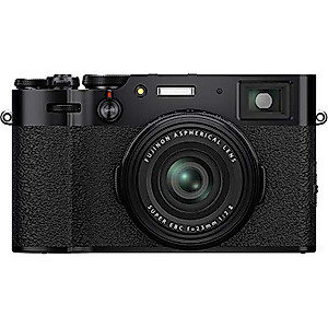 Fujifilm X100V Digital Camera Bundle Includes: SanDisk 64GB Extreme PRO SDXC Memory Card + Spare Fujifilm Battery + More (6 Items) (Black)