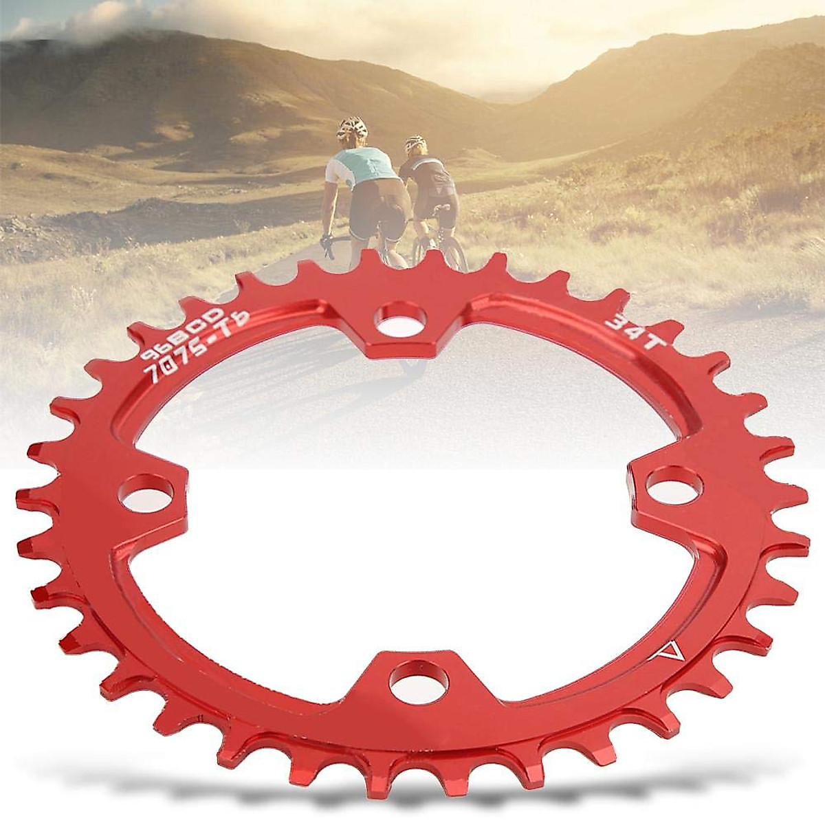 Bike Chainring,96BCD Bike Narrow Wide Round Chainring Repair Single Chain Ring for Mountain ycle (34T)