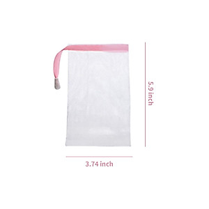 Andiker Soap Bag Soft for Shower, Soap Pouch Saver with Drawstring for Foaming and Drying,Hangable (7 pcs mesh soap bag)