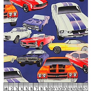 Alexander Henry Nicole's Print Pure Muscle Royal Fabric by The Yard