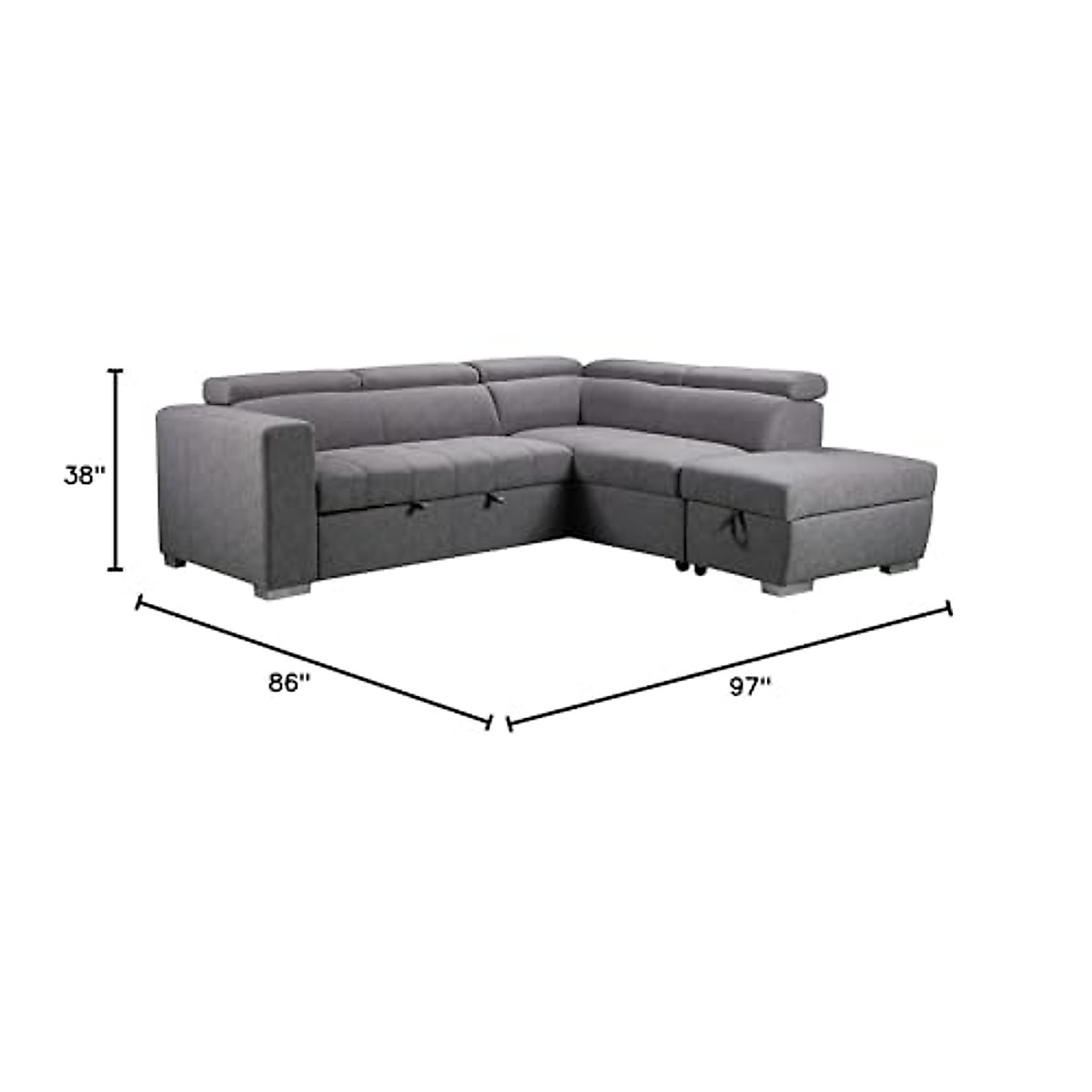 58943 Sectional, Grey