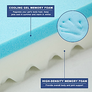 Yiruka Dog Beds for Large Dogs, Grey Large Dog Bed, Washable Dog Bed with Removale Bolsters, Waterproof Orthopedic Egg-Crate Foam Dog Bed with Nonslip Bottom, Up to 65 lbs