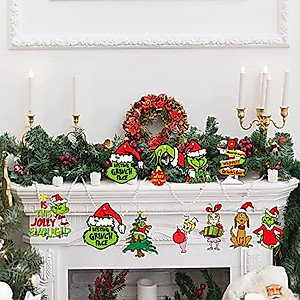 32PCS Christmas Tree Hanging Decorations,Double Side Print Holiday Xmas Ornaments Christmas Decorations Indoors Home Decor