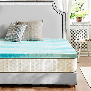 Mattress Topper Twin - 3 Inch Memory Foam Cooling Gel Swirl Infused Bed Topper for Back Pain, CertiPUR-US Certified