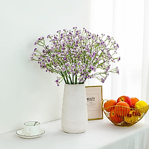 Hawesome 10 Pcs Babys Breath Artificial Flowers Gypsophila Real Touch Flowers Fake Bouquet Home Wedding Garden DIY Decor(Purple)