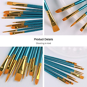 Paint Brushes Set for Acrylic Painting, 20 Pcs Nylon Hair Art Paintbrushes Kit for Watercolor Face Fabric Rock Model Oil Canvas Small Detail Miniature Painting, Kids/Adult/Artist Craft Supplies