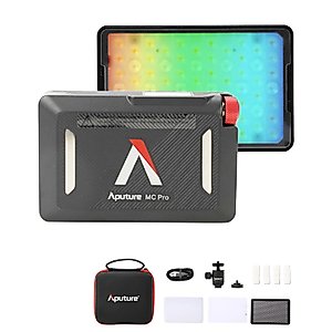 Aputure MC Pro Camera Lights,RGBWW LED Video Lights Lensed Mini LED Panel Full Color Portable Photography Lighting,4200mAh Rechargeable Battery,APP Control, Support Magnetic Attraction