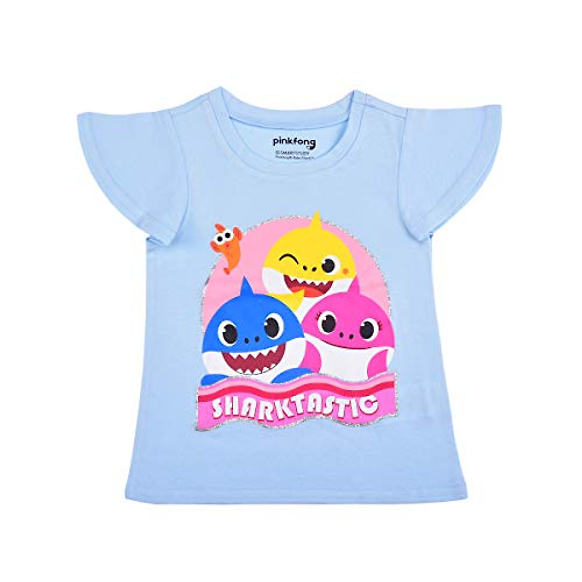 Nickelodeon Baby Shark Girls’ T-Shirt, Tank Top and Short Set for Infant and Toddler – Pink/Blue Or Multicolor/Grey/Blue