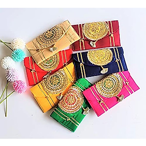 Clutch Bag For Woman Traditional Patola Clutch Handbag Elegant Evening Wedding Party Purse For Women's & Girls BY PANACHE MERCHANT (Pink)