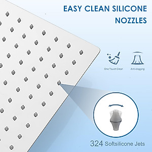 KINLIV 16 inch Large Rain Shower Head Ceiling Mounted - All Metal 304 Stainless Steel, Full Body Rainfall Shower with 324 Silicone Nozzles - Waterfall Bathroom Square Showerheads, Chrome Polished