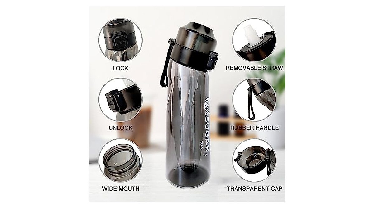 Napolju Air Up Water Bottle,650ML Scent Water Bottle with Orange Air Up Flavour Pod,Leak Proof ...